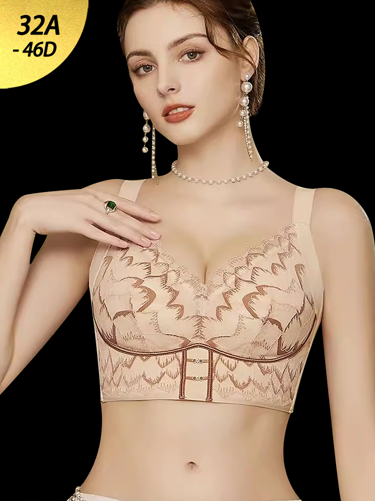 Lace Trim Lift And Side Support Minimizer Bra ｜ Lunas Wish