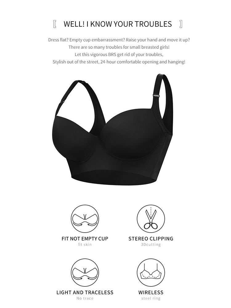 Sexy Smooth Side Support Push Up Underwire Bra ｜ Luna's Wish