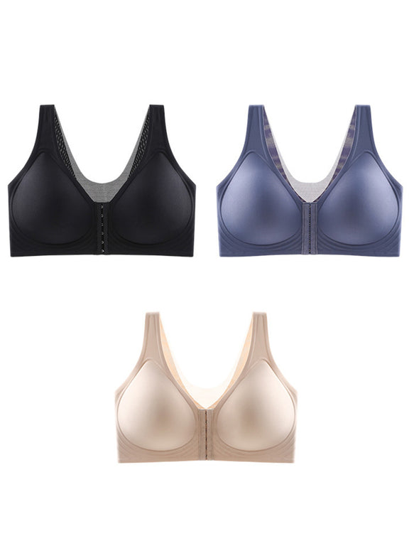 Ultra-Light Front Closure Wireless Seamless Bra with Removable Padding ...