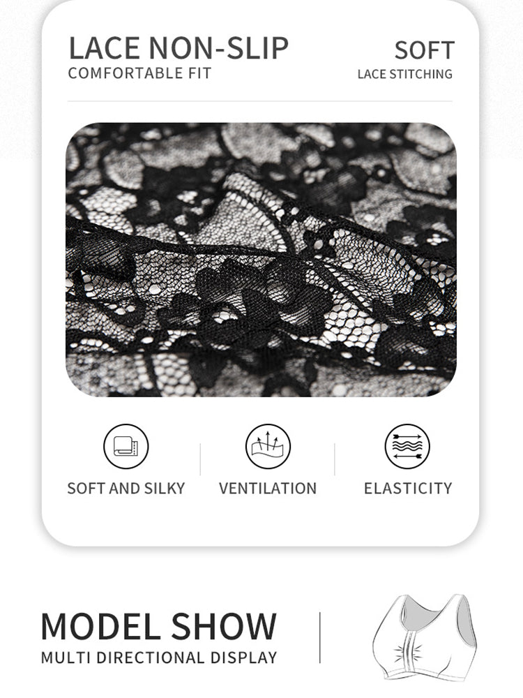 Plus Size Full Coverage Side Support Front Closure Bra ｜ Luna's Wish