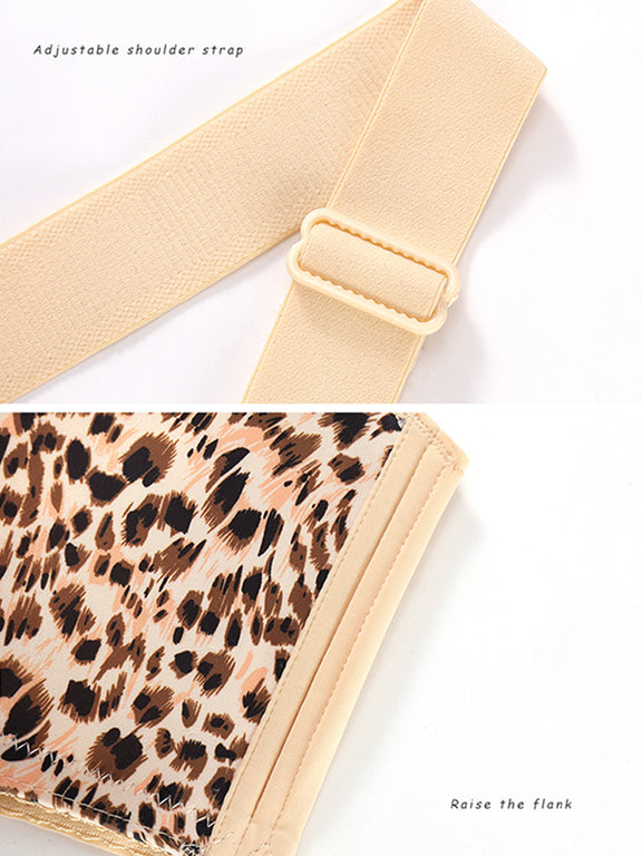 Leopard Print Wireless Front Closure Vest-Style Bra ｜ Luna's Wish