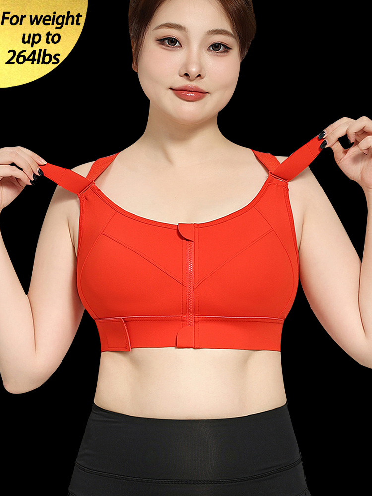 Front Zipper High-Impact Running Sports Bra with Velcro ｜ Luna's Wish