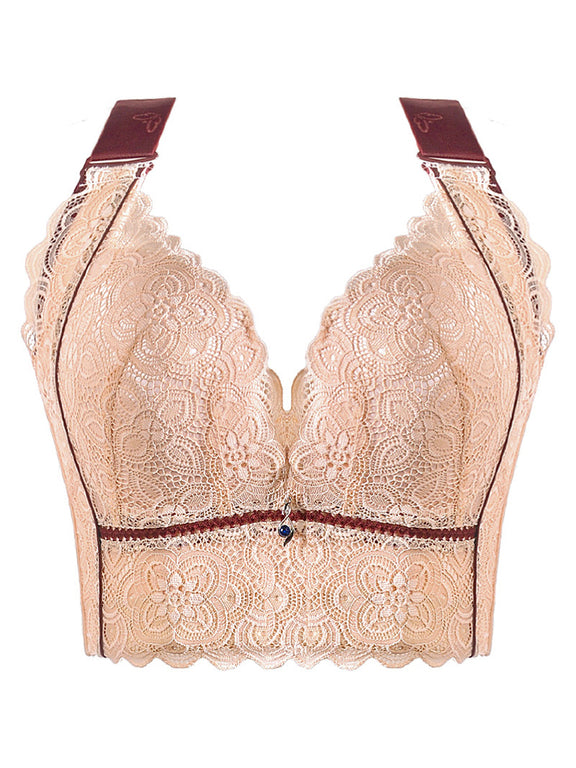 Breathable Lace Longline Wire-free Push Up Bras | Luna's Wish