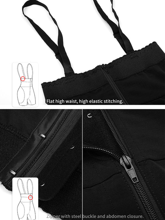 Plus Size Removable Padding Thigh Slimmer Tummy Control Body Shapewear ...