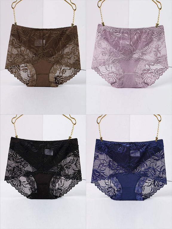 Sexy Lace High Waist Briefs Lunas Wish