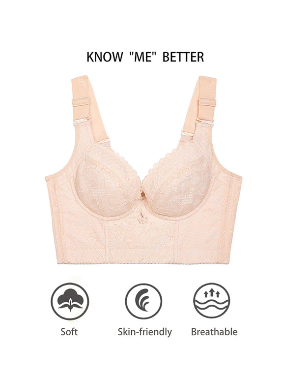 Women's Lace Beauty Back Wire-Free Longline Bra | Luna's Wish