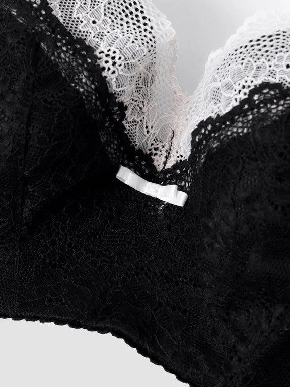 Breathable Lace Soft-wire Full Coverage Push Up Bra | Luna's Wish