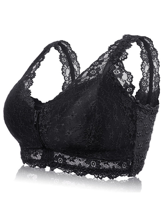 Front Zipper Lace Bra | Luna's Wish