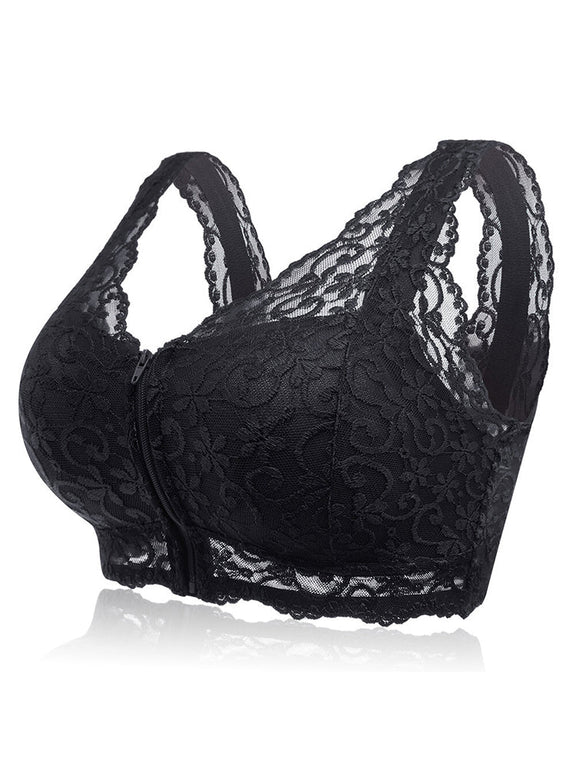 Front Zipper Lace Bra | Luna's Wish